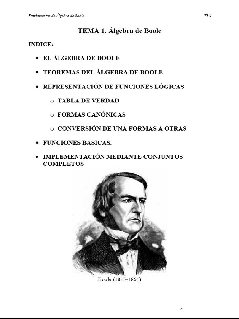 Fundamentos del Álgebra de Boole | PDF | Puerta lógica | Álgebra de Boole