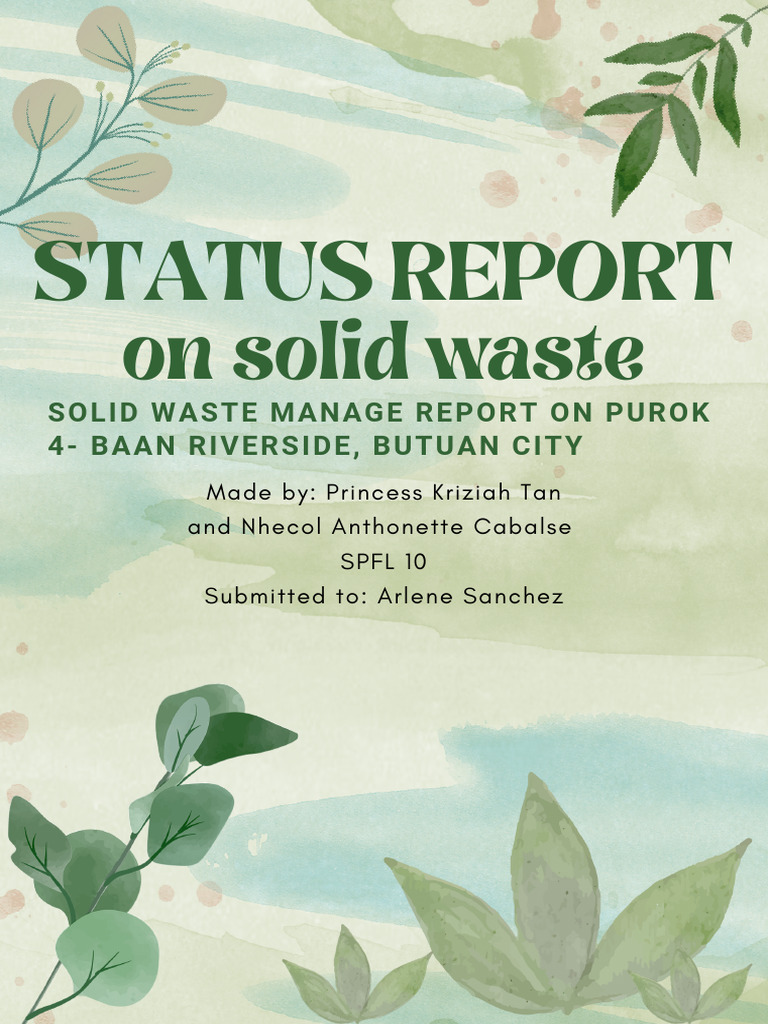 Green Watercolor Floral Daily Journal Cover A4 Document | PDF