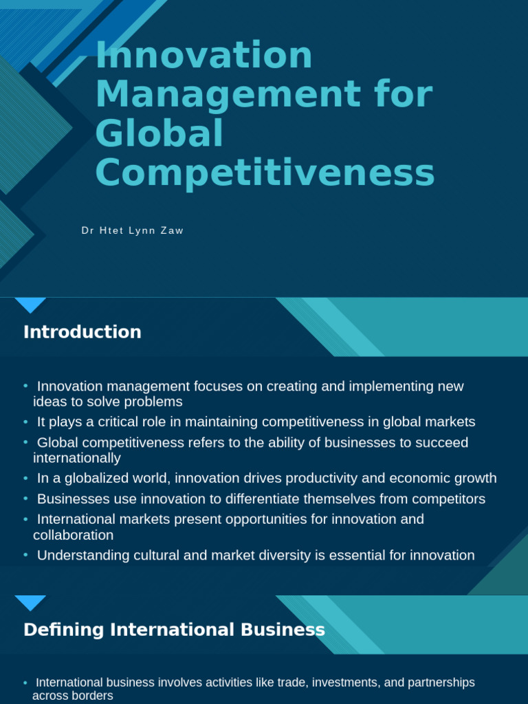 Innovation Management For Global Competitiveness Week 1 | PDF ...