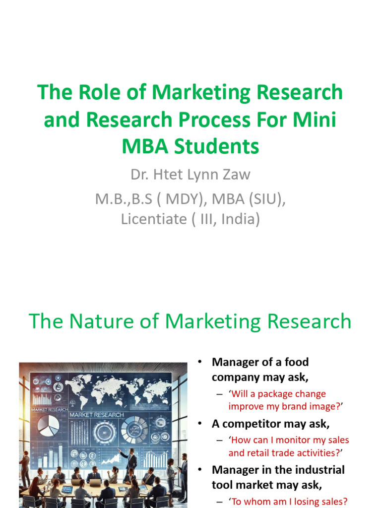 Marketing Research for Mini MBA Students | PDF | Marketing Research ...