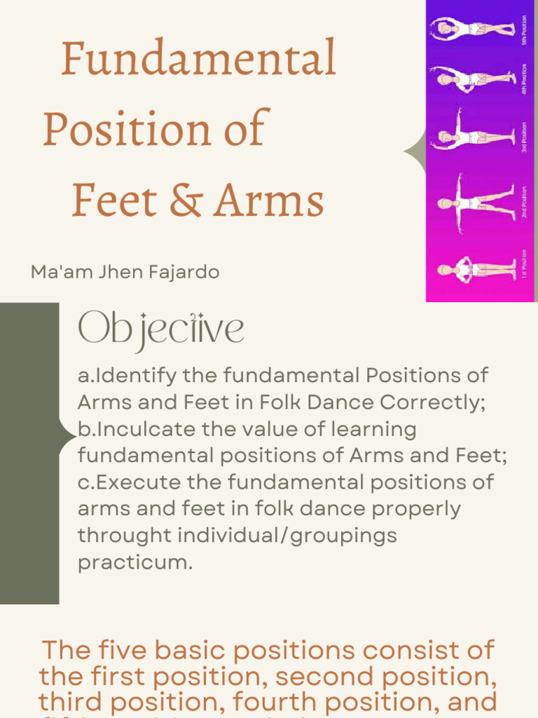 PE2 - Fundamental Position of Feet & Arms | PDF | Foot