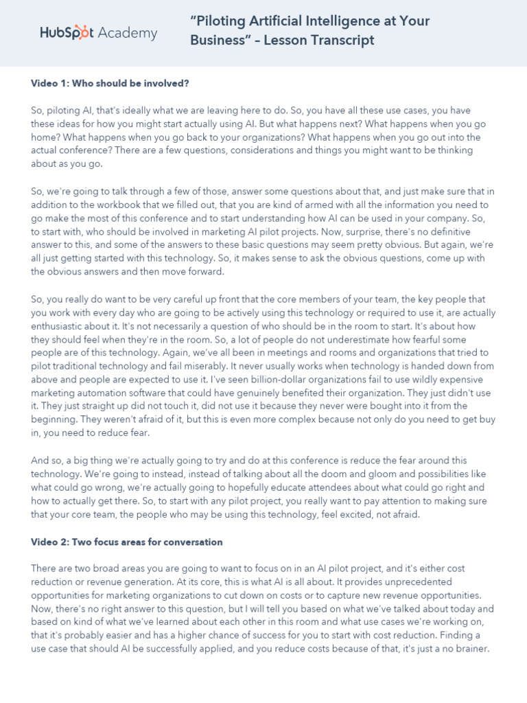 AI in Marketing TRANSCRIPT-Lesson 3 | PDF | Artificial Intelligence | Intelligence (AI) & Semantics