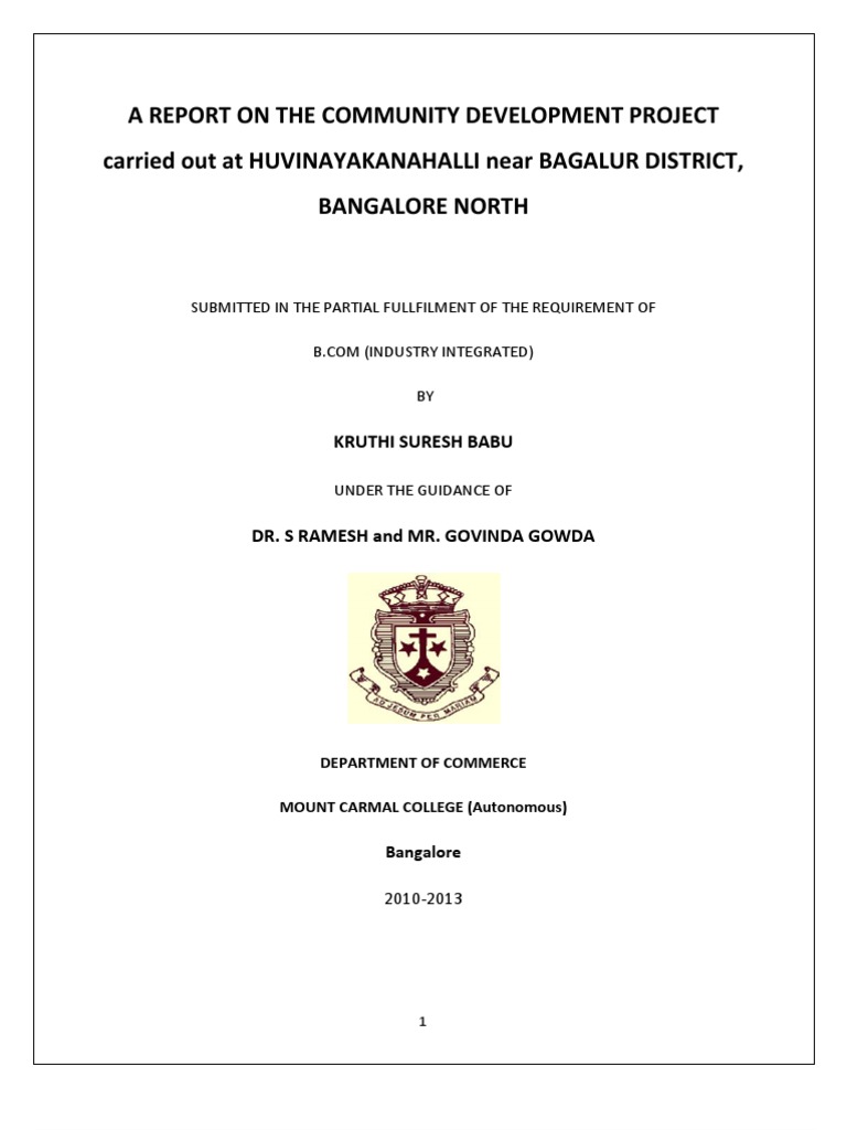 Community Development Project Report | Download Free PDF | Community ...