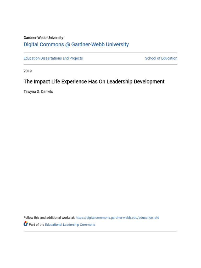 The Impact Life Experience Has On Leadership Development | PDF ...