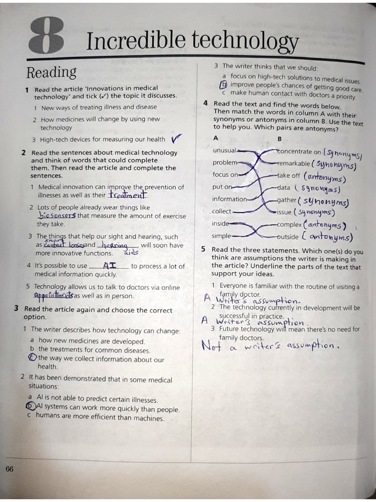 Workbook Unit 8 | PDF