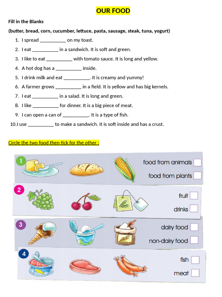 Food Guessing Game: Fill in the Blanks | PDF
