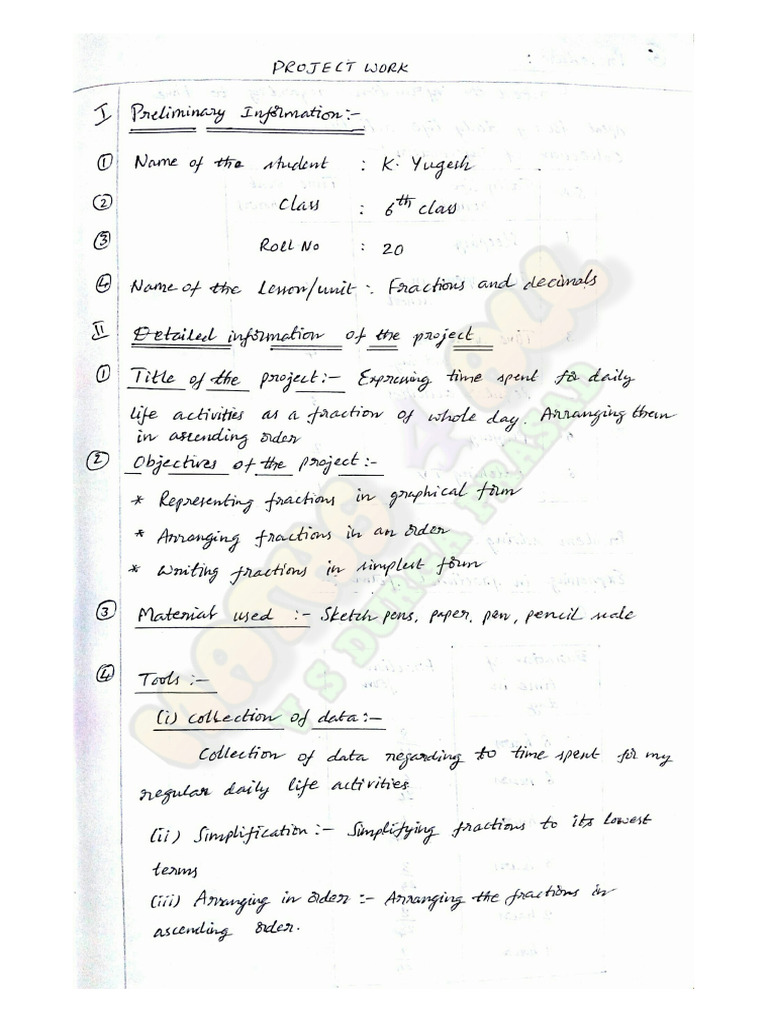 6th Maths Knowing Your Numbers Project Work 2 | PDF
