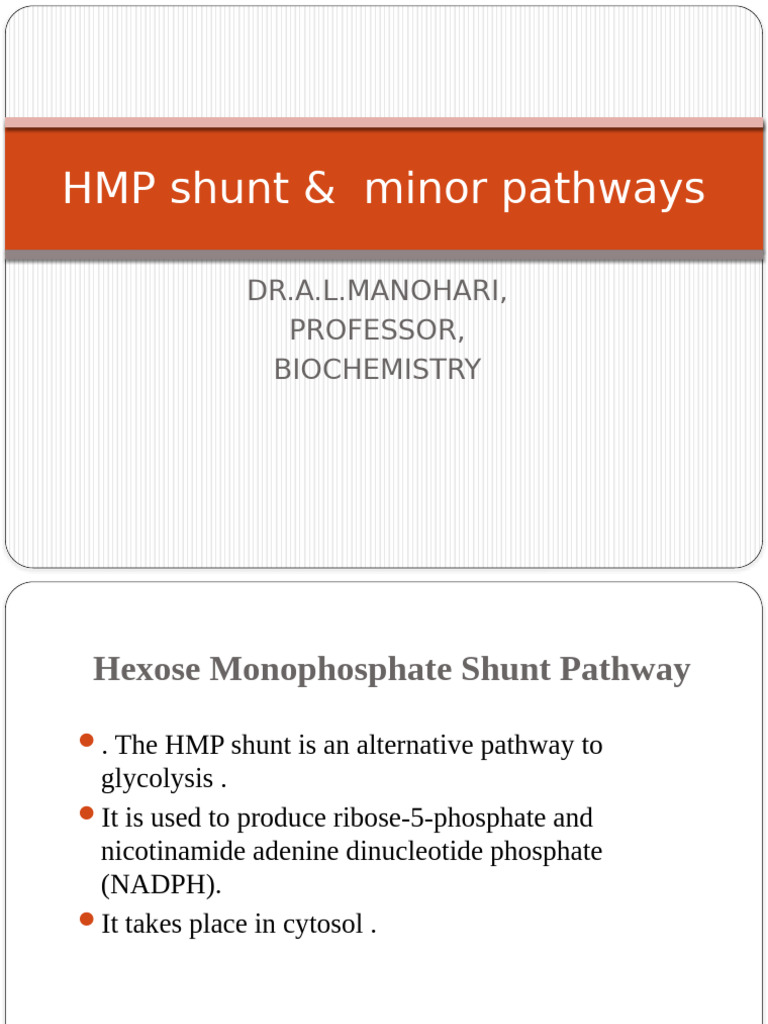 HMP Shunt & Minor Pathways BPT | PDF | Nicotinamide Adenine Dinucleotide Phosphate | Metabolic ...