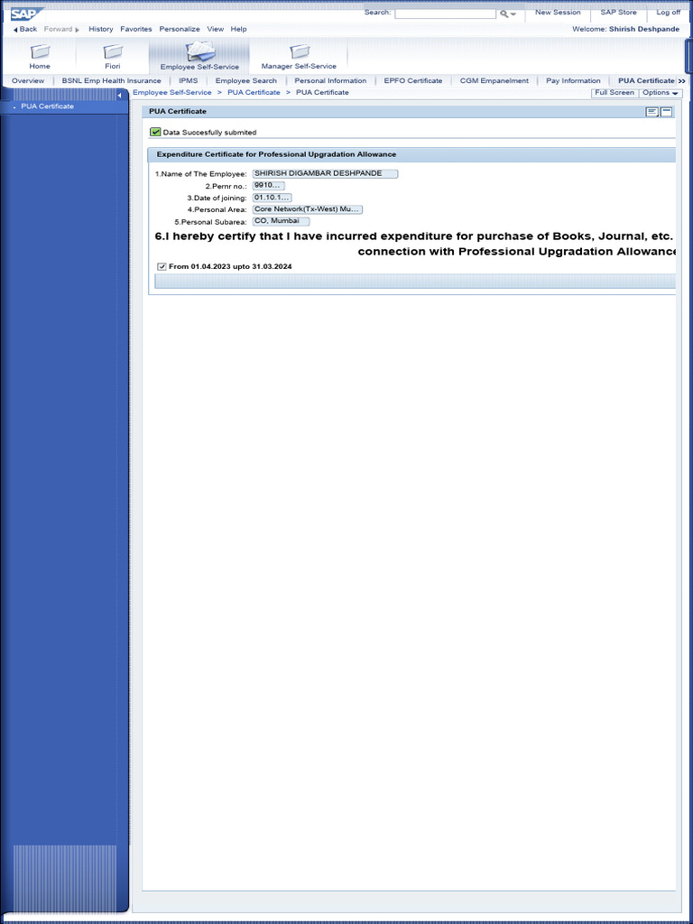 PUA Certificate - SAP NetWeaver Portal | PDF