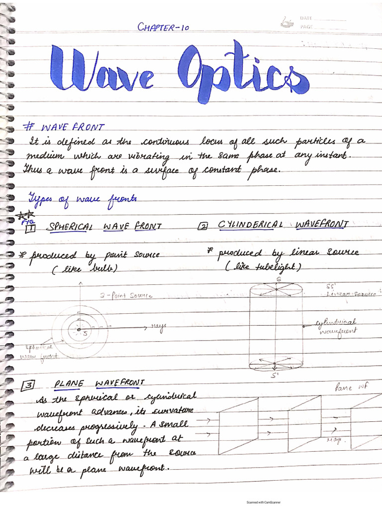 Wave Optics Class 12 Physics | PDF