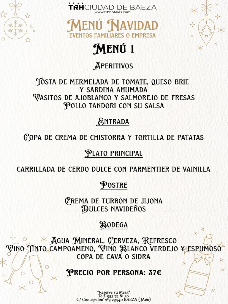 Menu Empresa y Eventos Familiares Navidad PDF | PDF