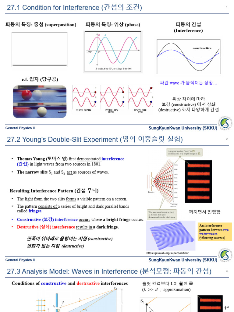 제27장_파동 광학_2 | PDF | Waves | Reflection (Physics)