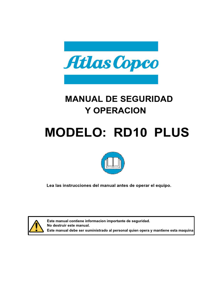 Material de Seguridad y Operación Perforadora RD10 | PDF
