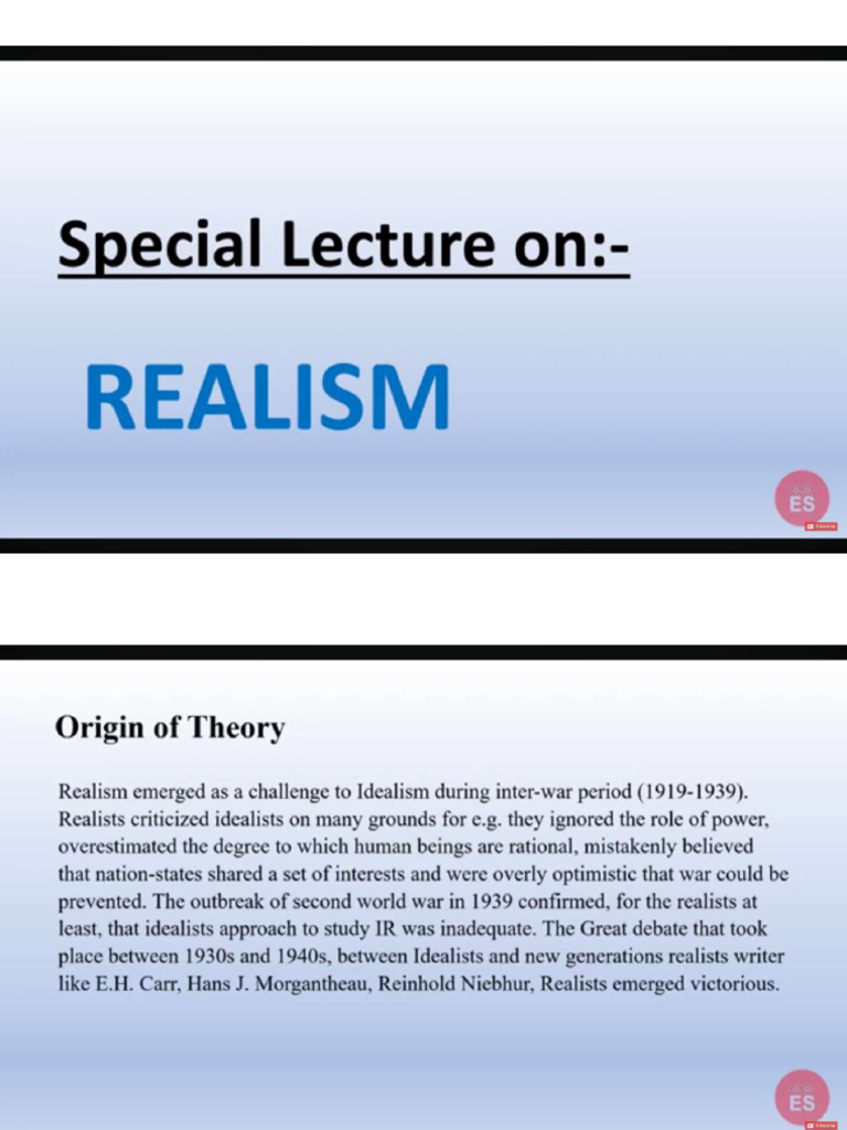 Realism in International Relations | PDF