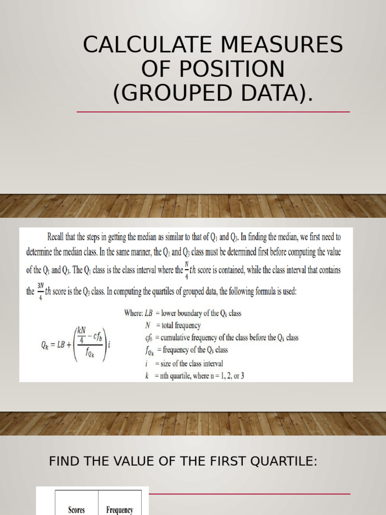 Calculate Measures of Position (Grouped Data) | PDF