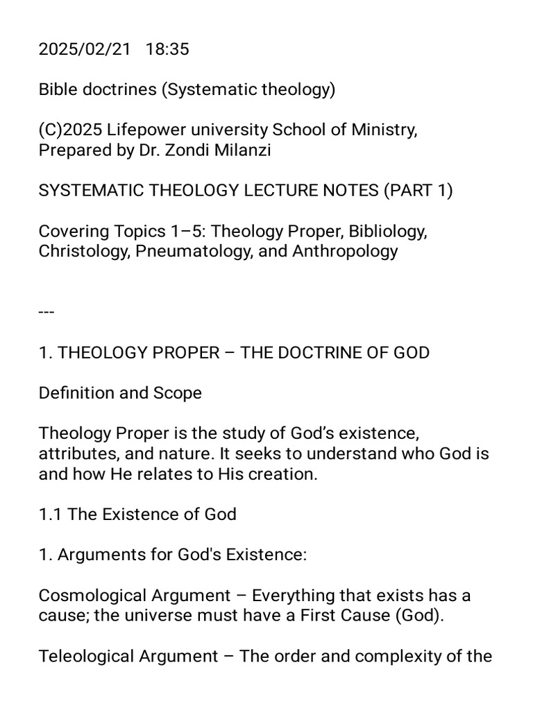 Bible Doctrines (Systematic Theology) | PDF | Salvation | Bible