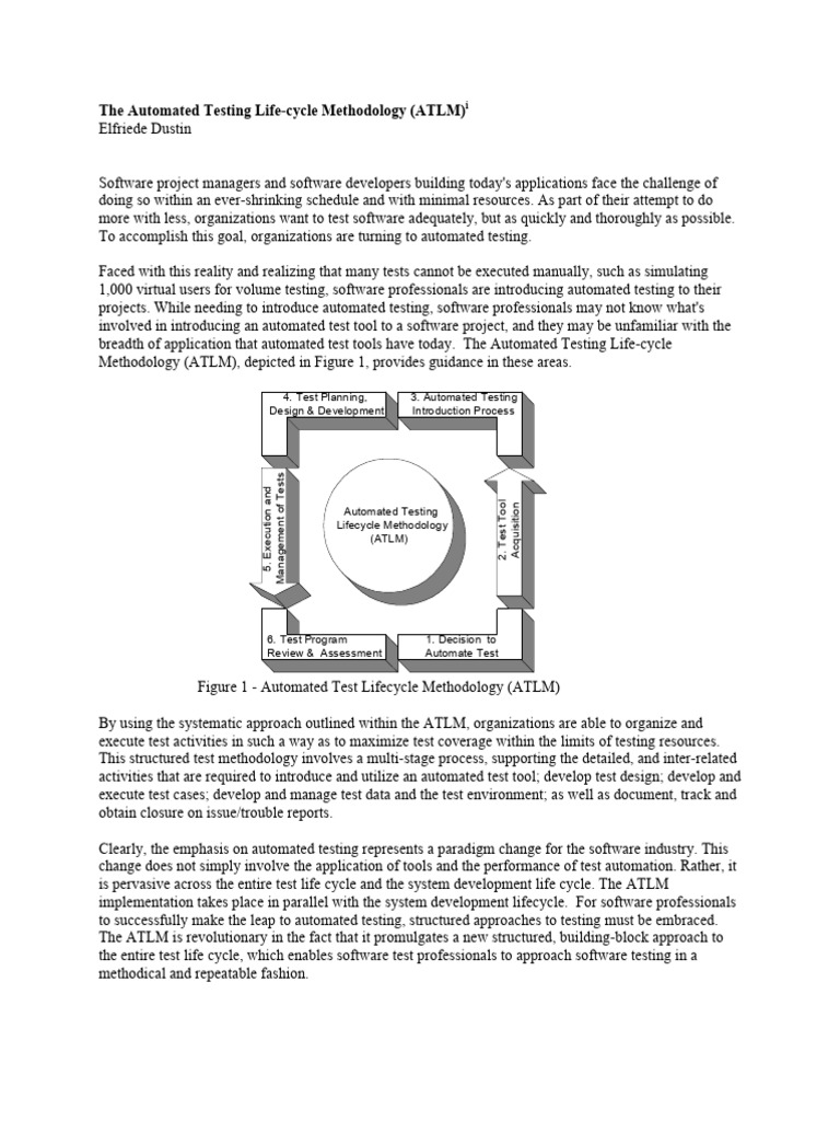 Automating Software Testing - A Life-Cycle Methodology | PDF | Software ...