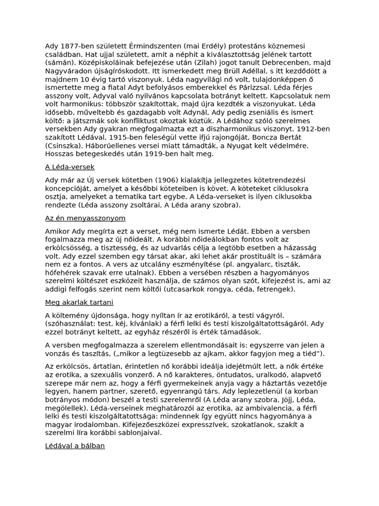 ady szerelmi | PDF