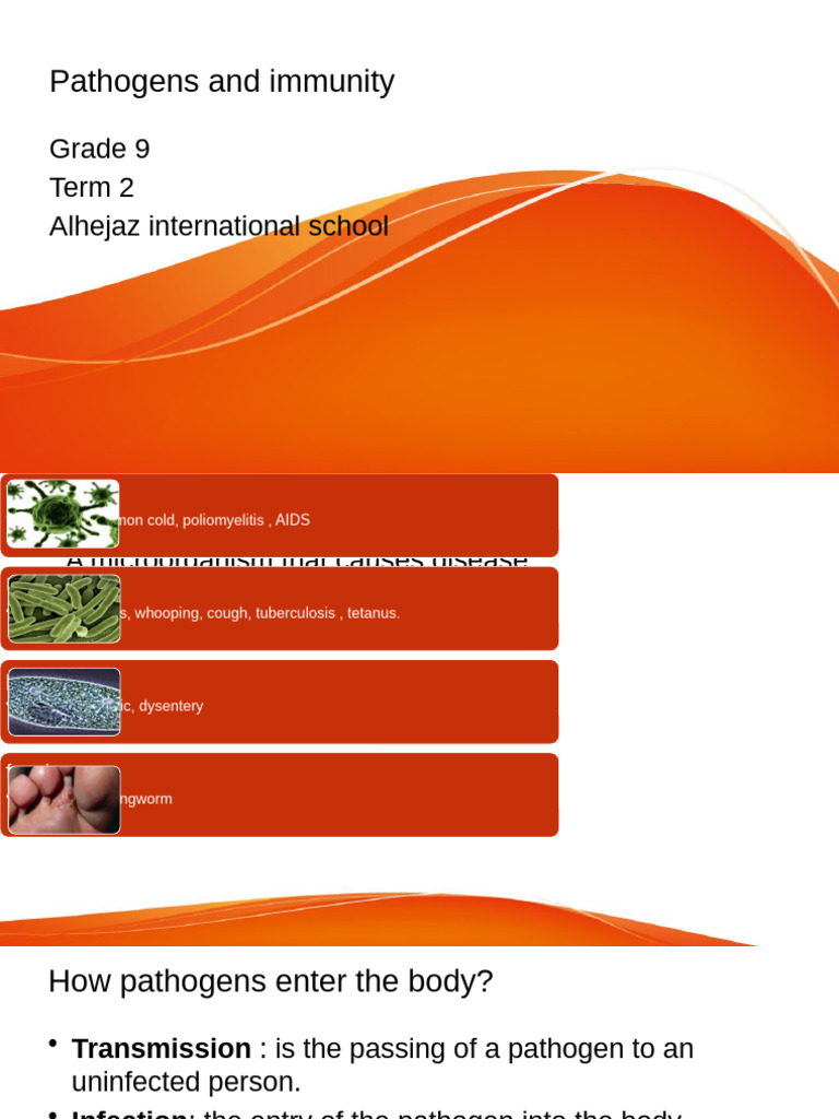 Pathogens and Immunity Grade 9 | PDF | Pathogen | Immune System