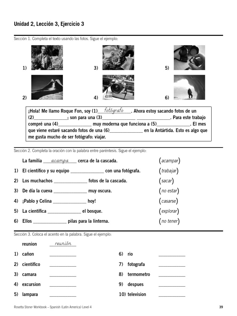 Spanish Student Workbook 22 | PDF