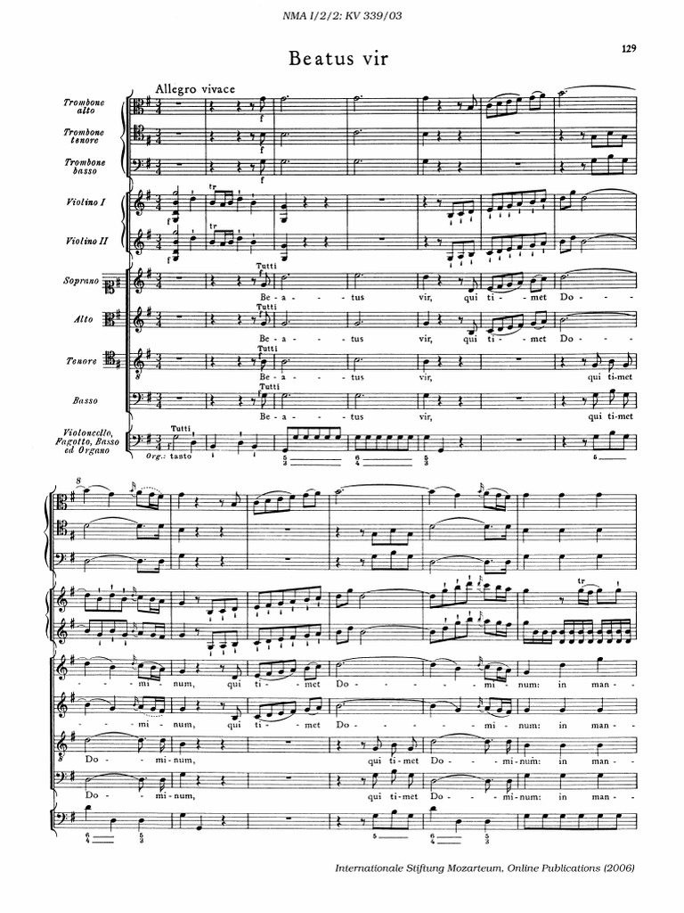 Mozart - Vesperae - Beatus Vir | PDF
