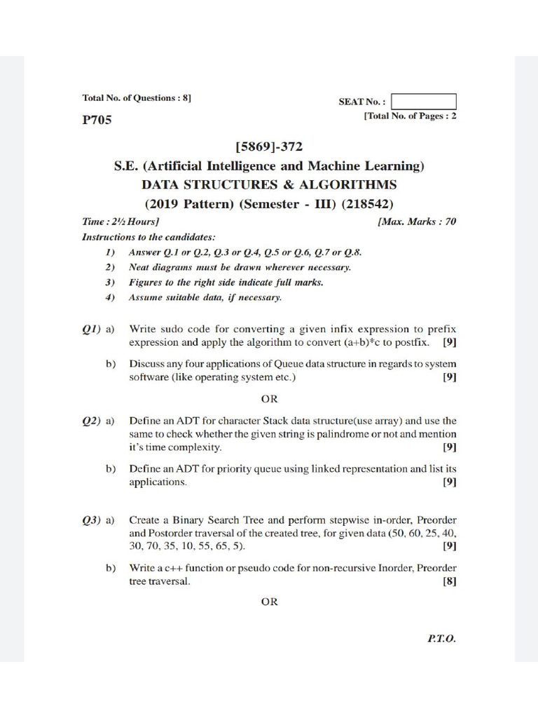 DSA Endsem Paper 4 | PDF