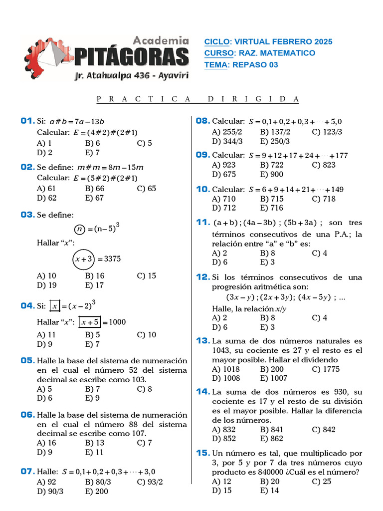 03 RM Repaso 03 | PDF | Lexicología | División (Matemáticas)
