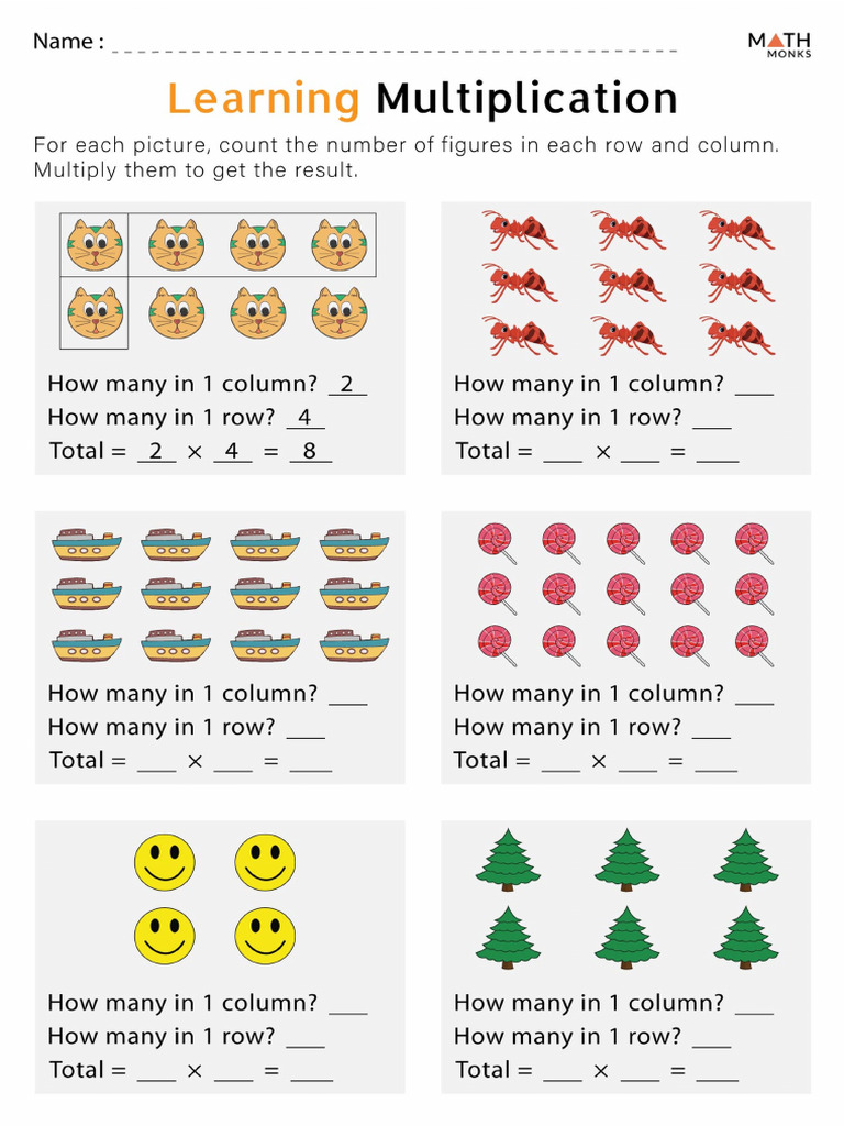 Second Grade Multiplication Worksheets | PDF