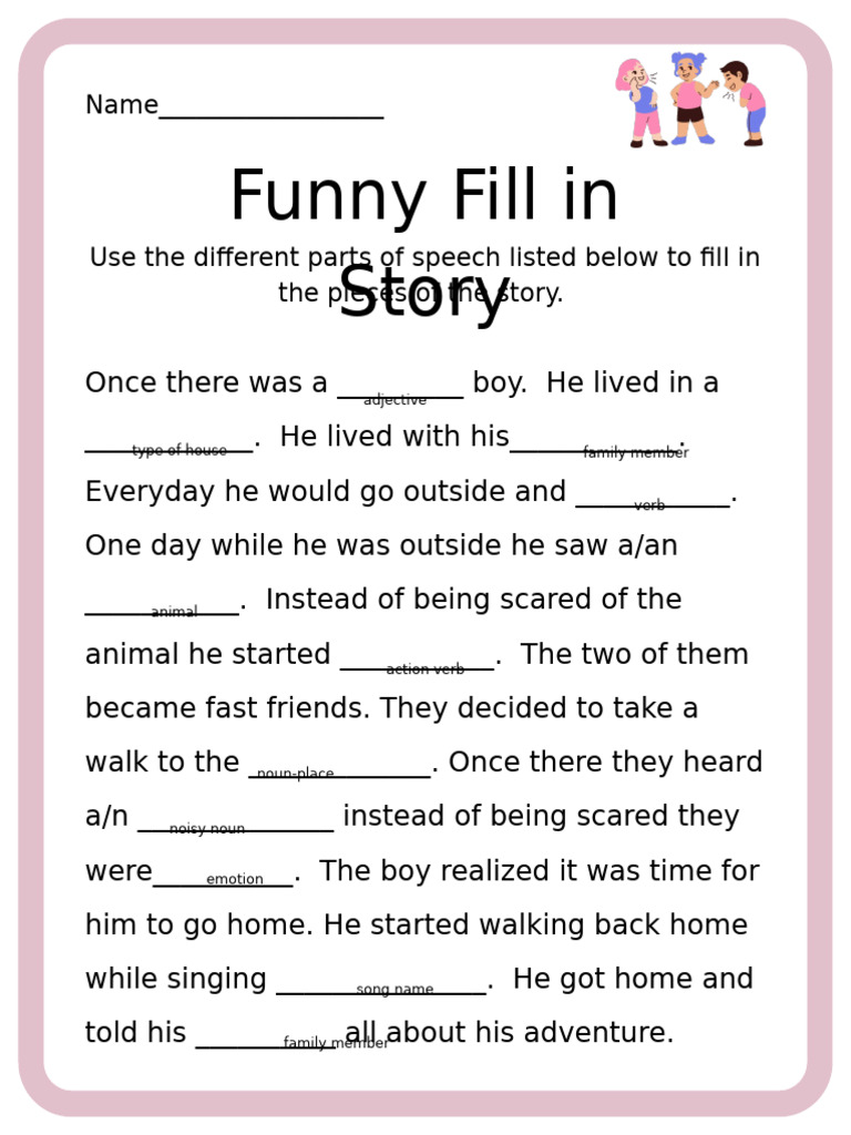 Funny Fill in Parts of Speech Story | PDF
