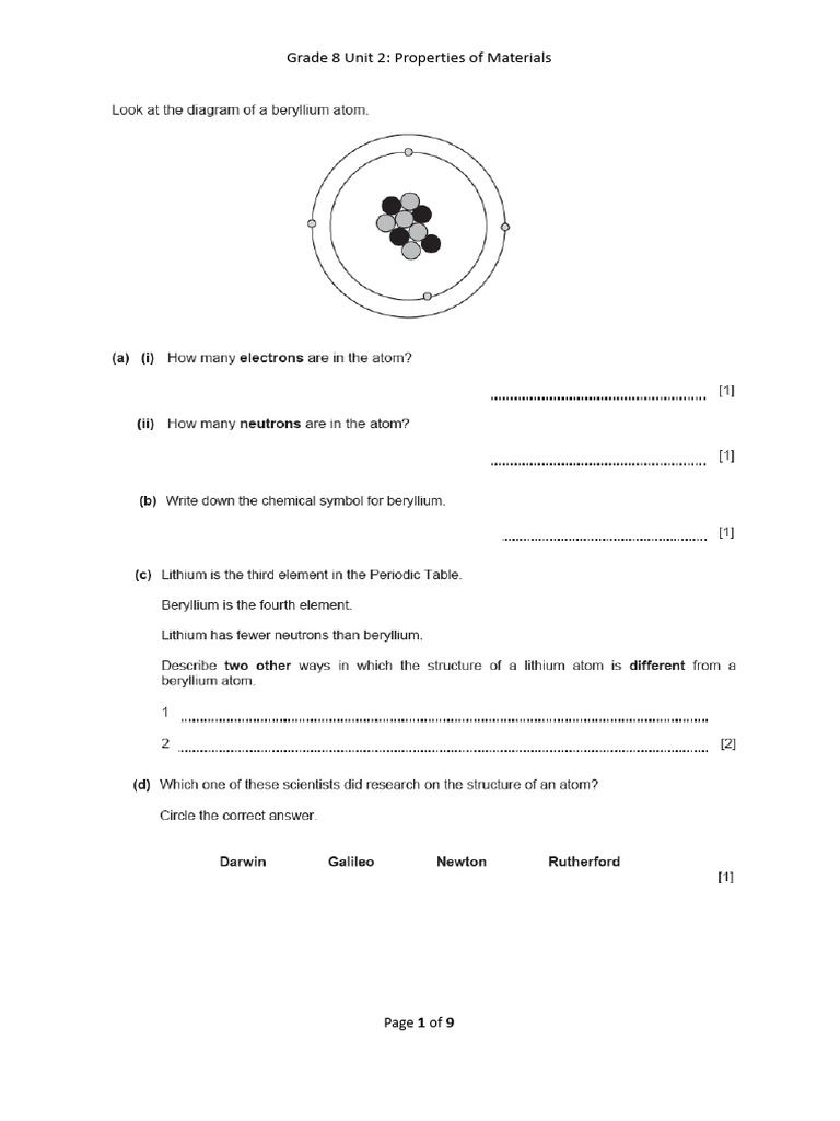 Unit 2 - Properties of Materials QP | PDF