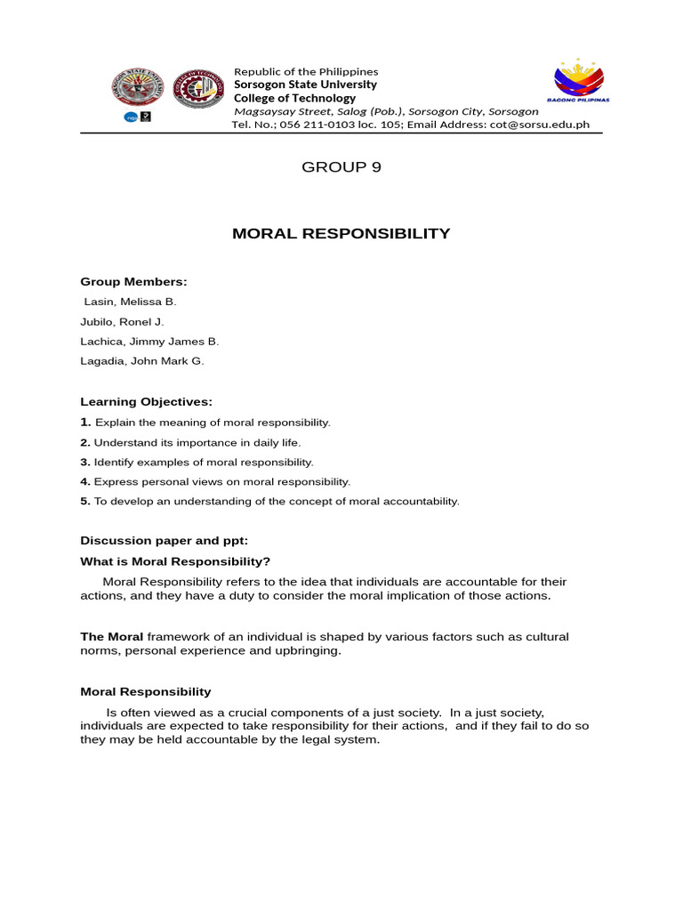 Understanding Moral Responsibility | PDF | Morality | Liberal Arts ...