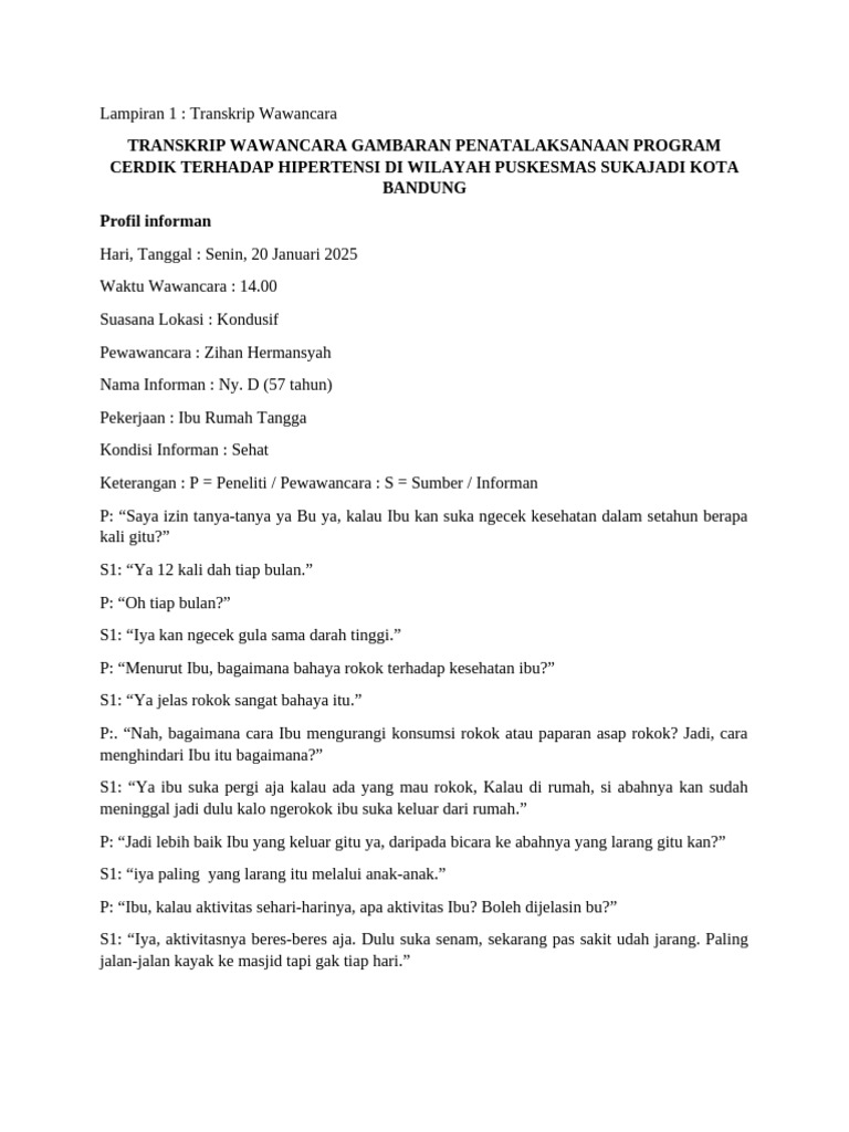 Transkrip Wawancara | PDF