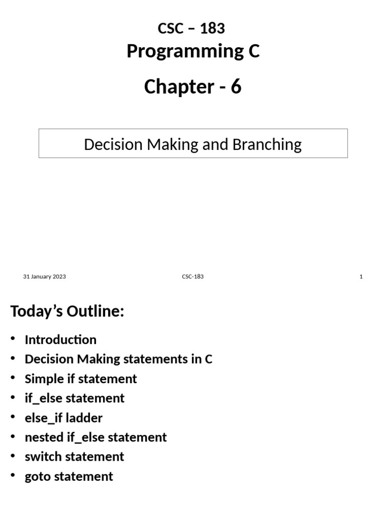 CSC 183 Chap-6 | PDF | Control Flow | Computer Science