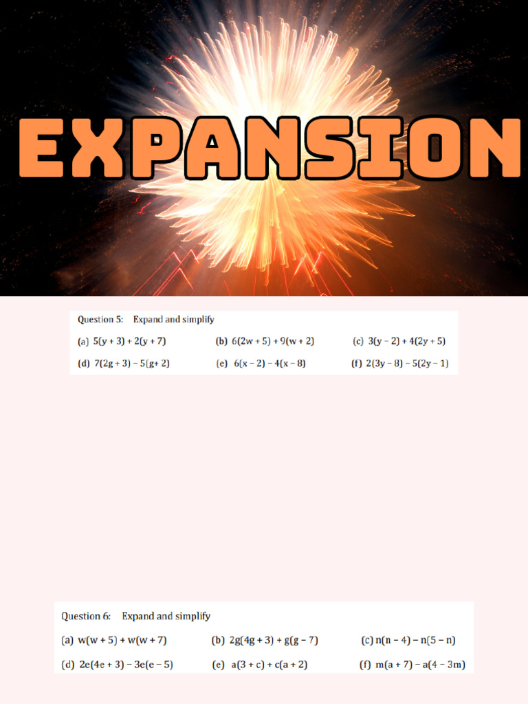 Year 8 - Week 20 - More Expansion + Solving Equations | PDF