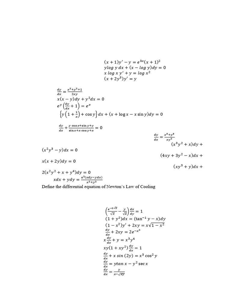 De&Vc Unit-1, 2 Updated Question Bank | PDF | Differential Equations ...