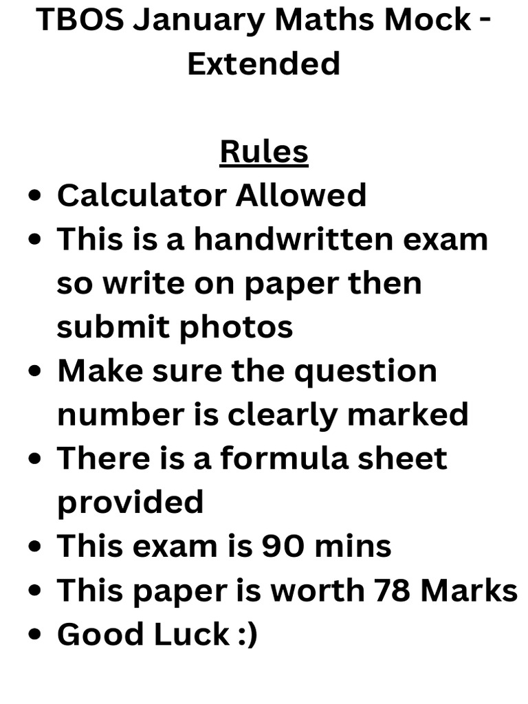 Extended Jan Mock Maths | PDF