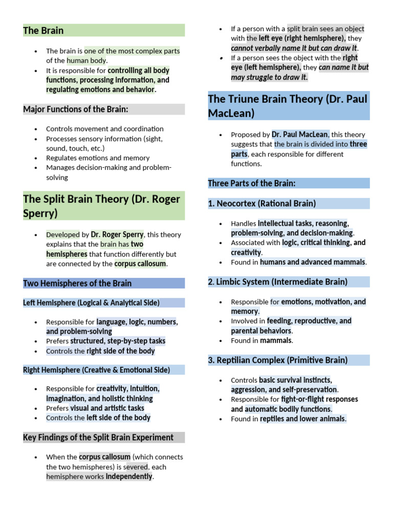 Perdev Brain, Multiple Intelligence, Mind Map | PDF | Mind | Cerebral Hemisphere
