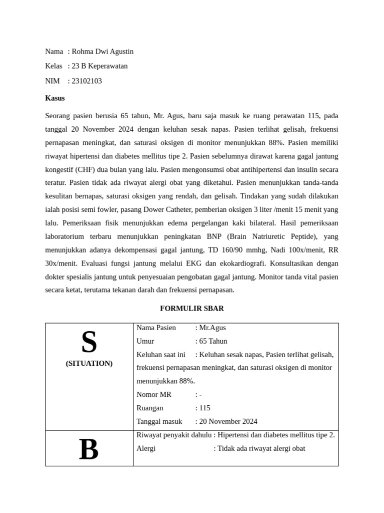 FORMAT SBAR | PDF