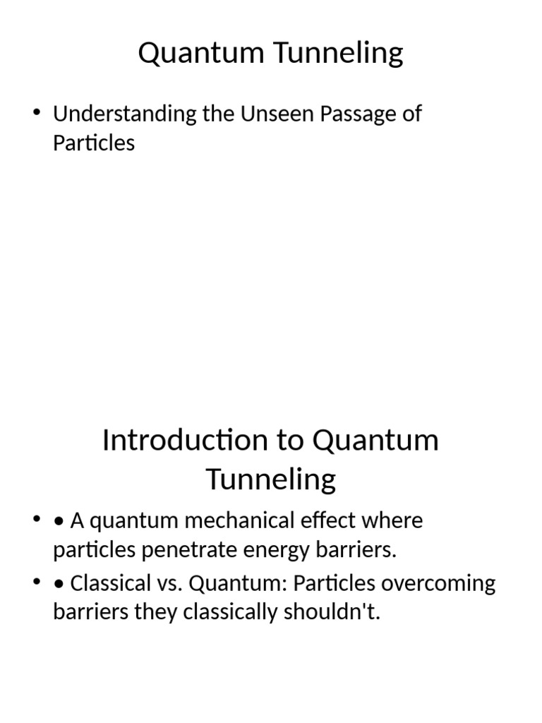 Understanding Quantum Tunneling | PDF
