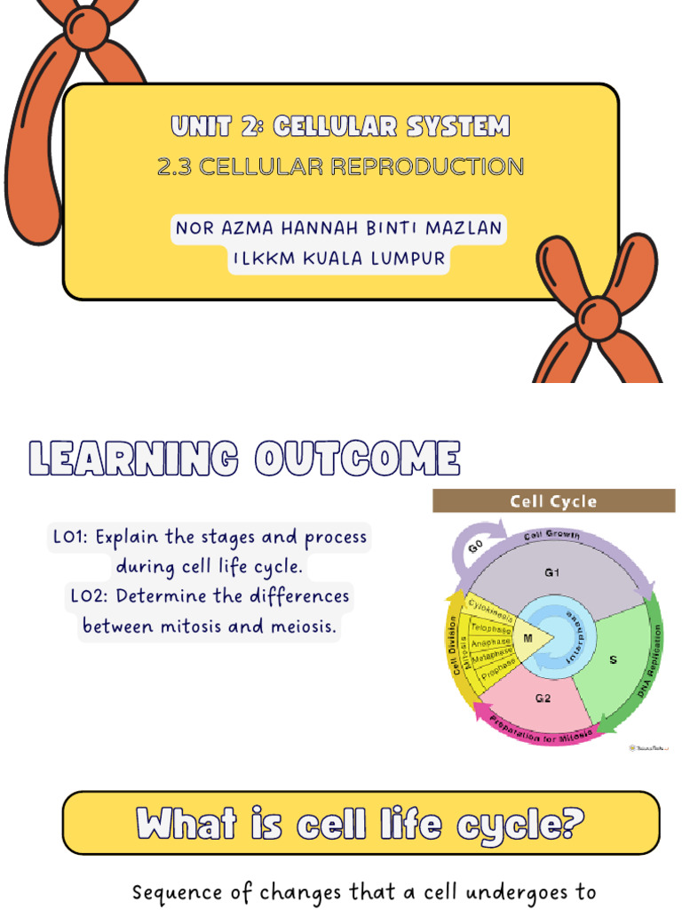 2.2 Cellular Reproduction Hannah | PDF | Mitosis | Meiosis