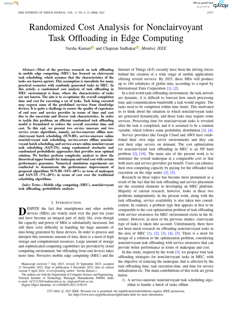 Randomized Cost Analysis in MEC Task Offloading | PDF | Mathematical Optimization | Internet Of ...