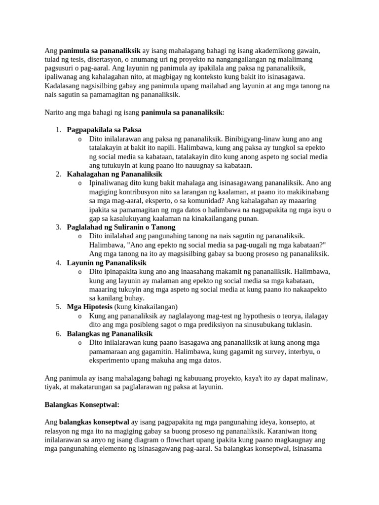 Balangkas Konseptwal | PDF