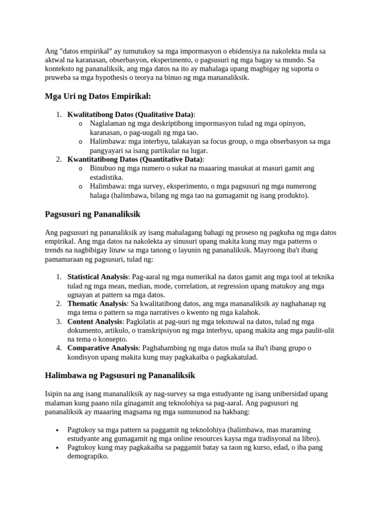 Datos Empirikal | PDF
