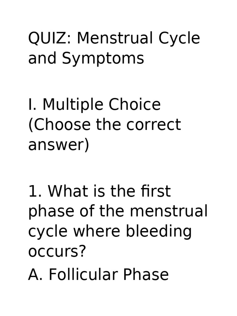 MENSTRUAL CYCLE - quiz | PDF