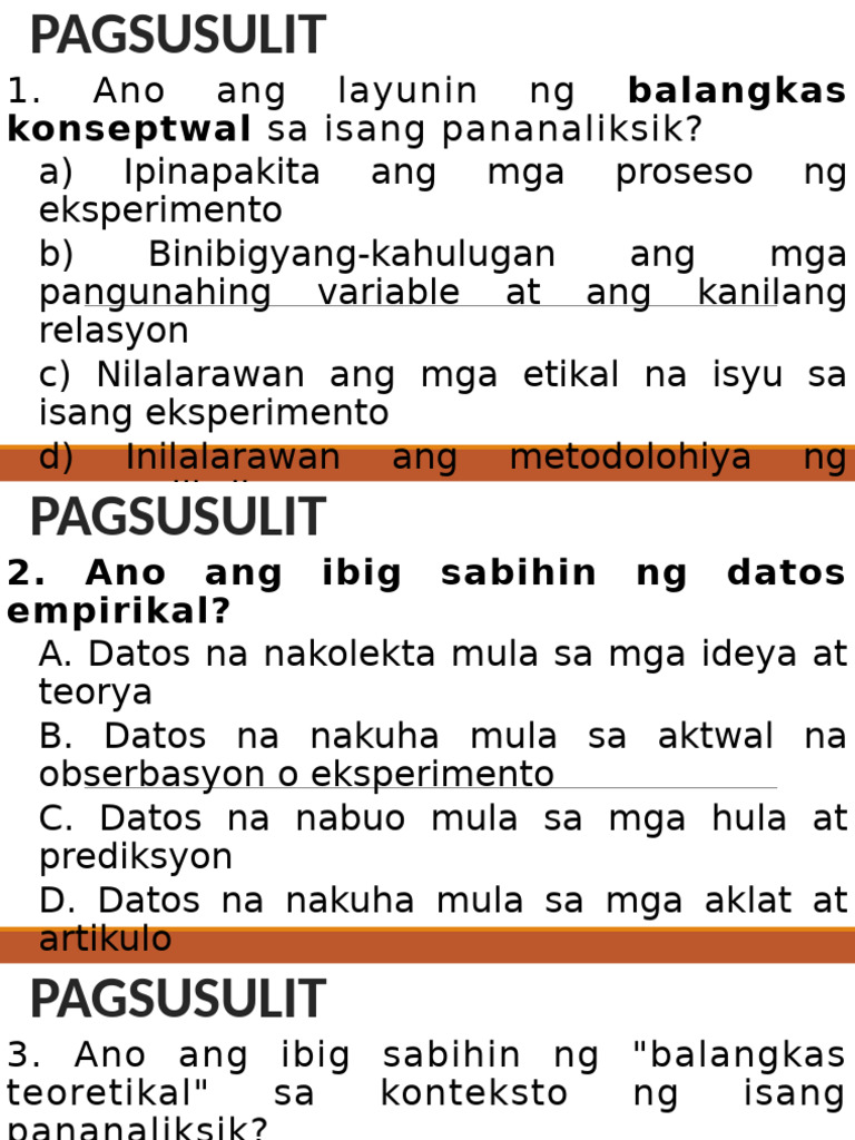 Pagsusulit sa balangkas kon,teo,empi | PDF