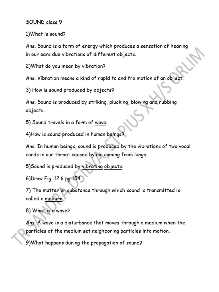 SOUND class 9 | PDF | Sound | Ultrasound