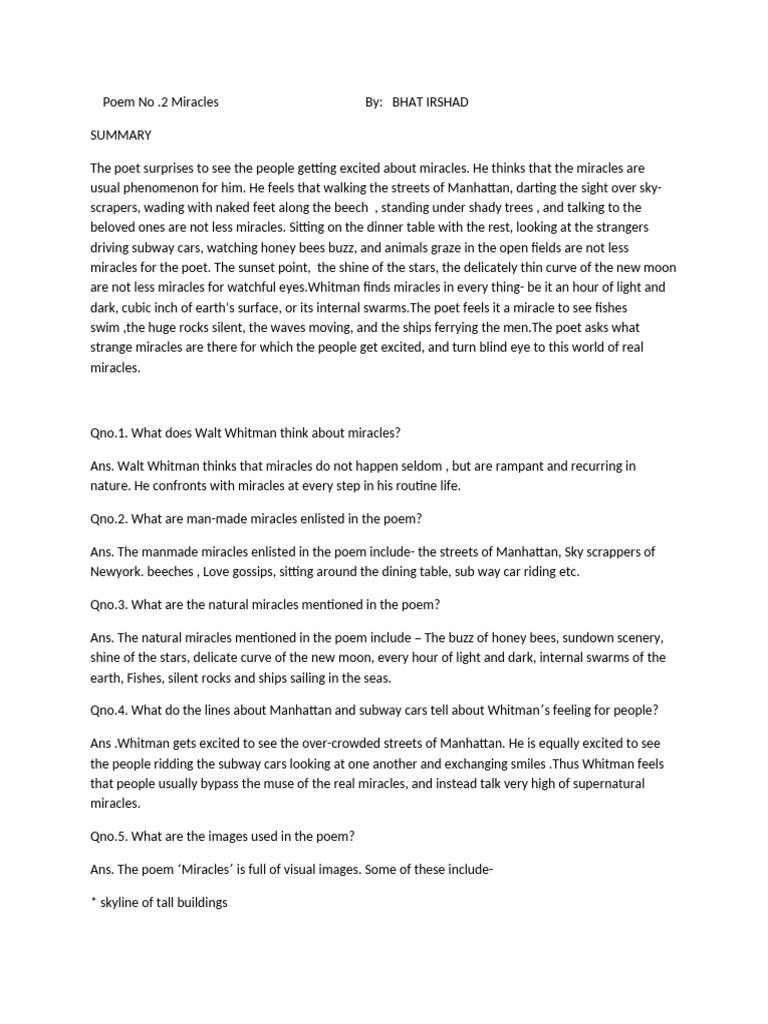 Poem No .2 Miracles-WPS Office | PDF