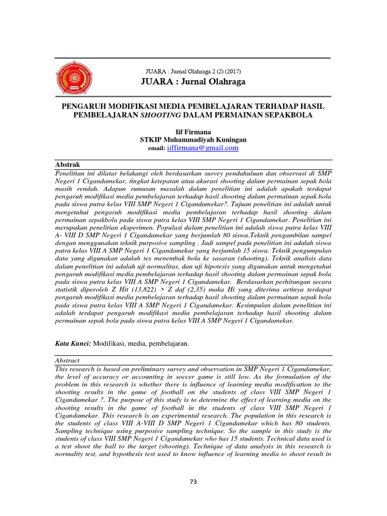Pengaruh Modifikasi Media Pembelajaran Terhadap Hasil | PDF