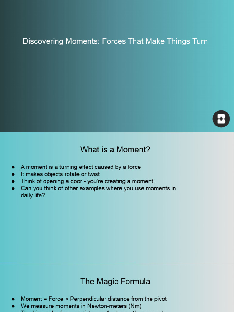 Discovering Moments_ Forces That Make Things Turn | PDF | Lever | Torque