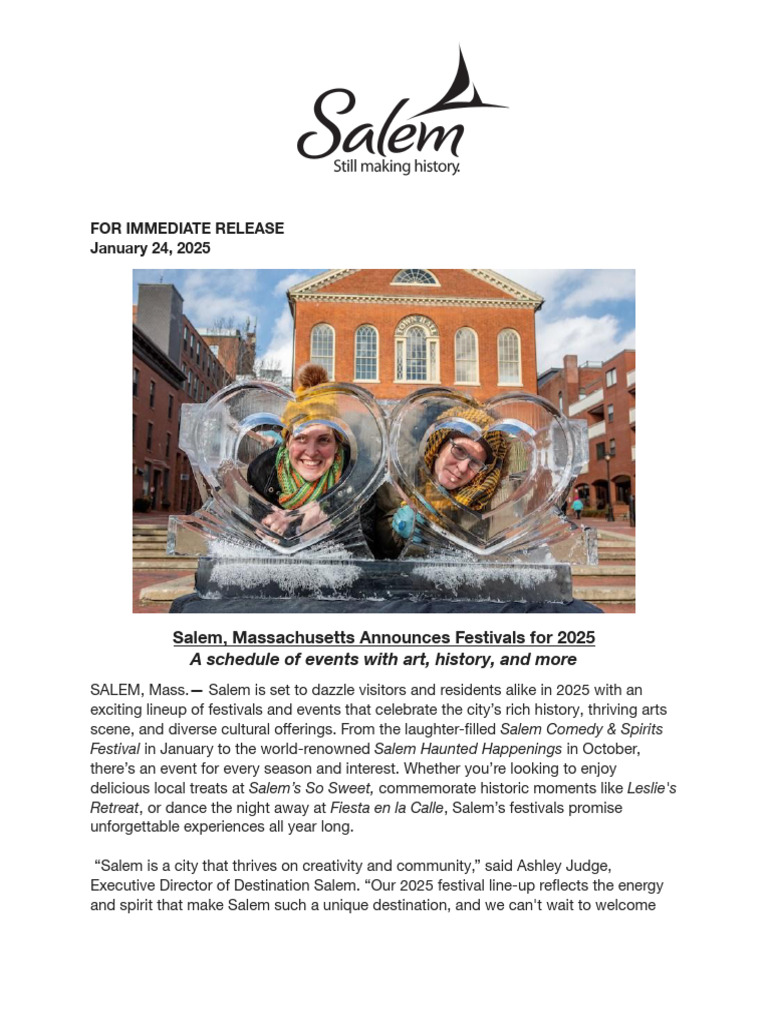 Salem Festivals Schedule 2025 | PDF | Salem, Massachusetts